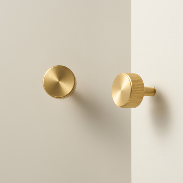 Bauer Solid Brass Knob | Satin Brass - Passio Interiors