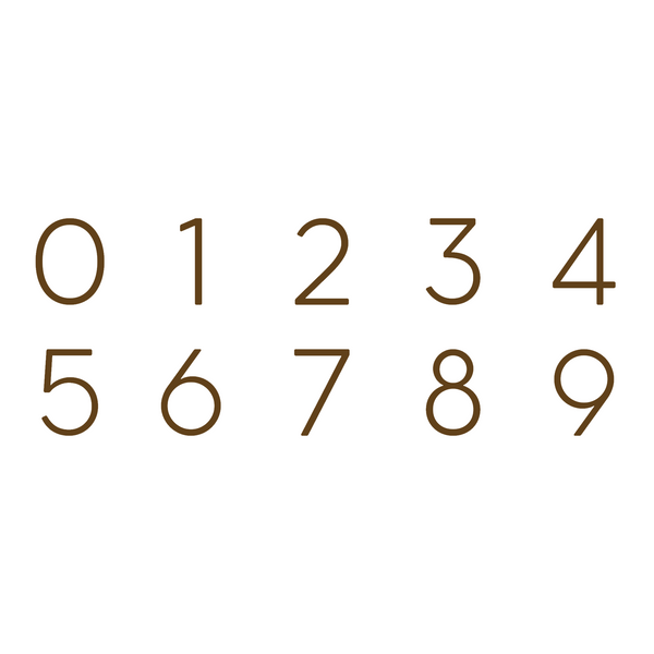 Smooth Solid Brass Floating Numbers | Bronze 10cm - 20cm - Passio Interiors