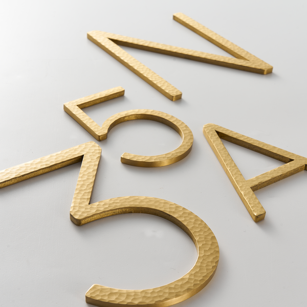 Hammered Multi Brass Lettering - Passio Interiors