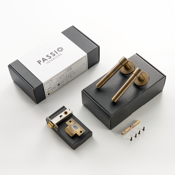 Dylan Solid Brass Door Lever | Gold - Passio Interiors