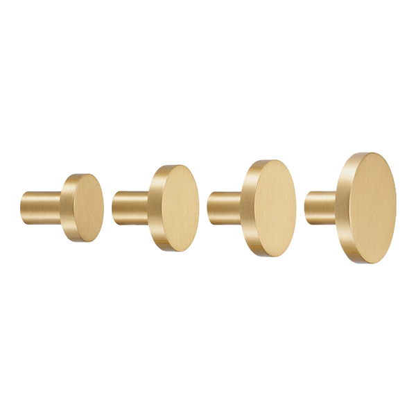 Nova Solid Brass Hook | Satin Brass XS - L - Passio Interiors