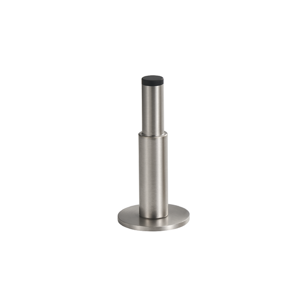 Smooth Pillar Solid Brass Door Stop | Satin Nickel - Passio Interiors