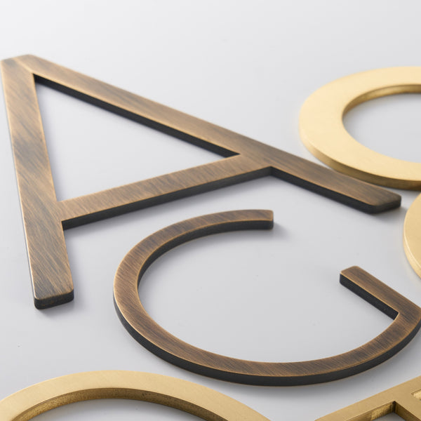 Smooth Solid Brass Lettering | Bronze - Passio Interiors