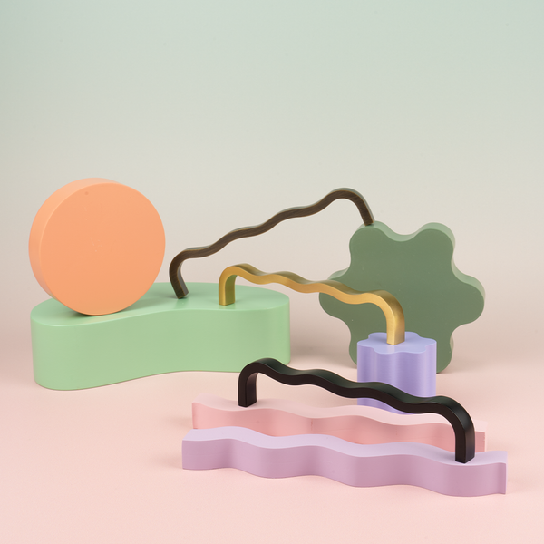 Wavey Solid Brass Handle | Satin Brass - Passio Interiors