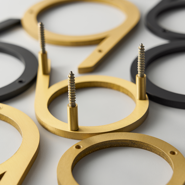 Smooth Solid Brass Floating Numbers | Gold 10cm - 20cm - Passio Interiors