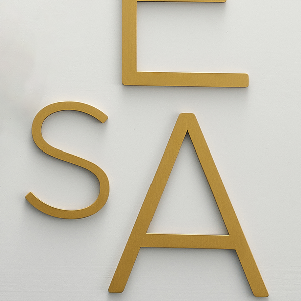 Oversized Brass Lettering - Passio Interiors